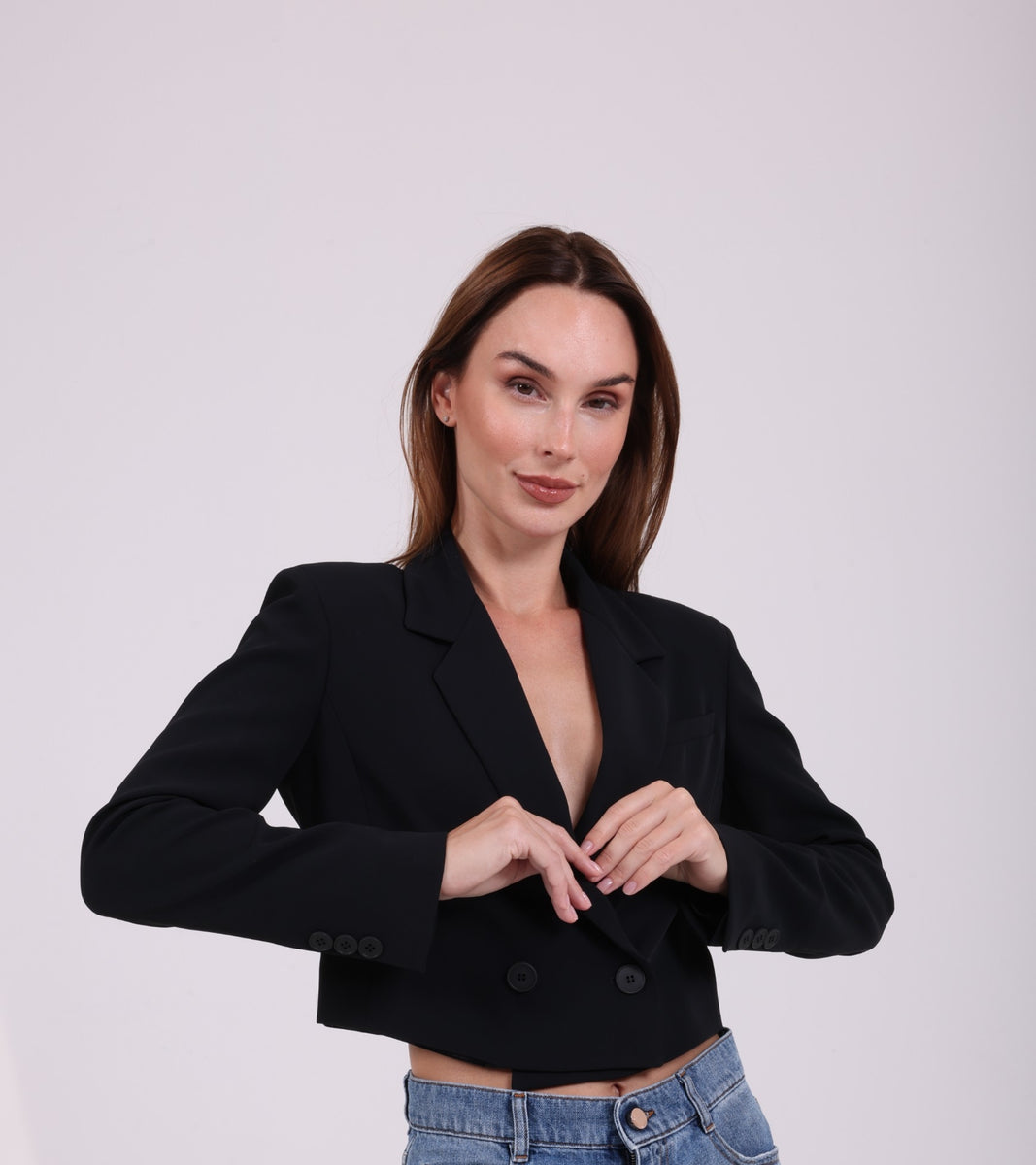 Crop Blazer Black – AngelCode